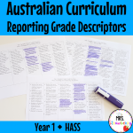 Year 1 HASS Australian Curriculum Reporting Grade Descriptors - Mrs ...