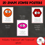 2D Shape Posters With Songs - Mrs. Strawberry