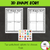 3D Shape Sort Cut and Paste Activity - Mrs. Strawberry