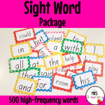 500 Sight Words Package High Frequency Words - Mrs. Strawberry