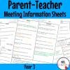 Year 3 Parent Teacher Meeting Student Information Sheets EDITABLE - Mrs ...
