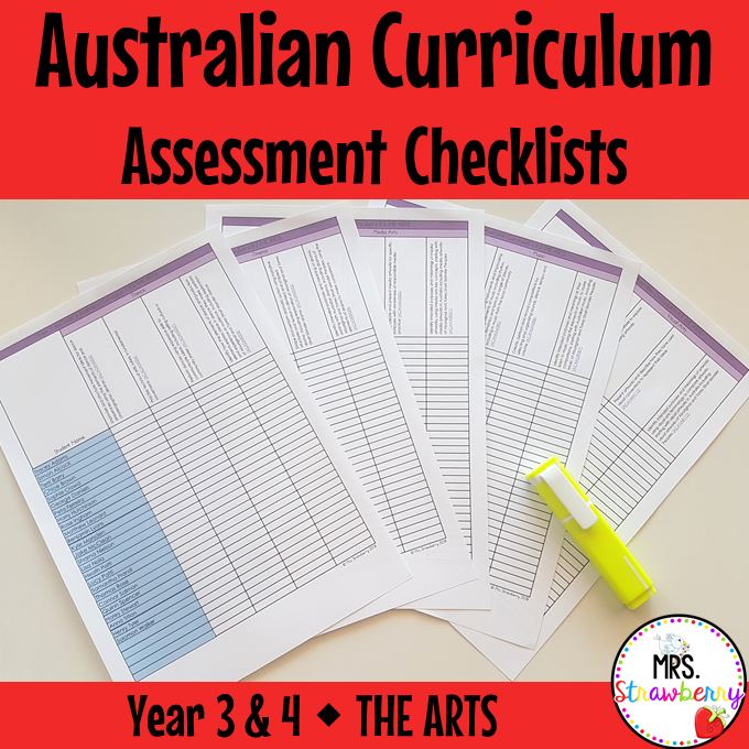 Year 3 And Year 4 THE ARTS Australian Curriculum Assessment Checklists Year 3 And Year 4 THE ARTS Australian Curriculum Assessment Checklists