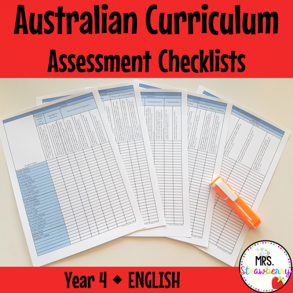Year 4 ENGLISH Australian Curriculum Assessment Checklists - Mrs ...