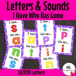 I Have Who Has SATPIN Letters and Sounds - Mrs. Strawberry