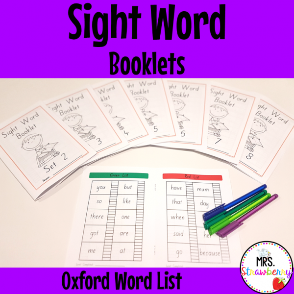 Sight Word Practise Booklets Oxford Word List - Mrs. Strawberry