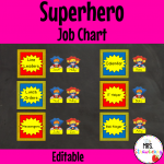 Superhero Job Chart EDITABLE - Mrs. Strawberry
