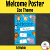 Classroom Welcome Poster {Zoo Animals} **Editable** - Mrs. Strawberry