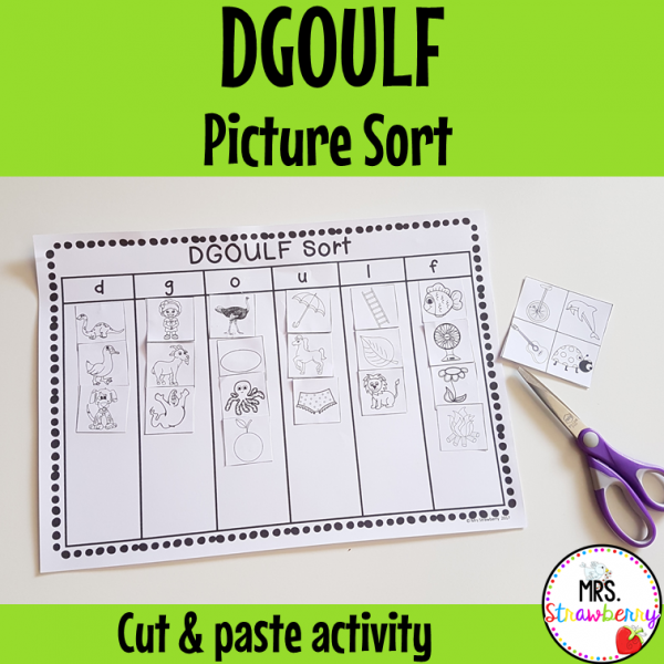 DGOULF Picture Sort - Mrs. Strawberry - Alphabet Review