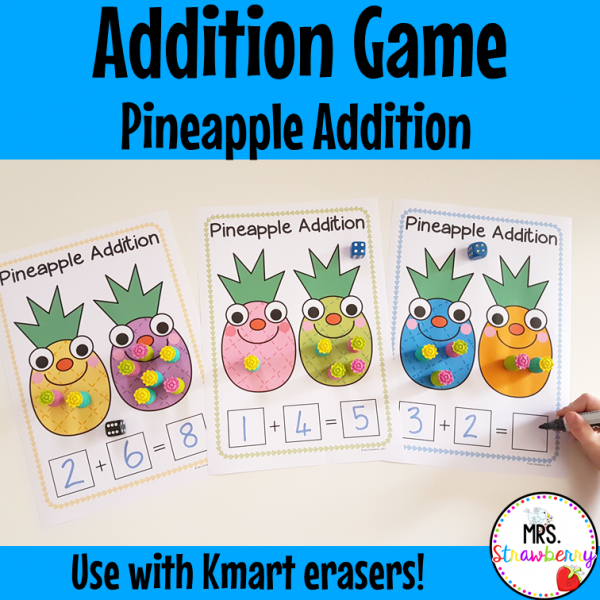 Pineapple Addition Activity - Mrs. Strawberry - fun addition practice
