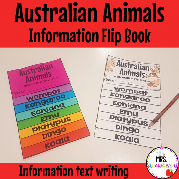 Australian Animals Information Flip Book - Mrs. Strawberry