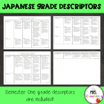 Australian Curriculum Reporting Grade Descriptors Japanese BUNDLE - Mrs ...