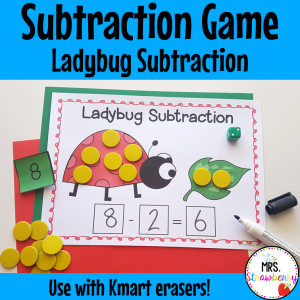 Ladybug Subtraction Activity - Mrs. Strawberry - Mathematics Practice