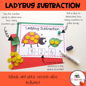 Ladybug Subtraction Activity - Mrs. Strawberry - Mathematics Practice
