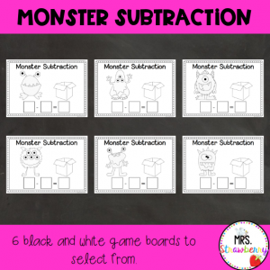 Monster Subtraction Activity - Mrs. Strawberry - Mathematics Practice