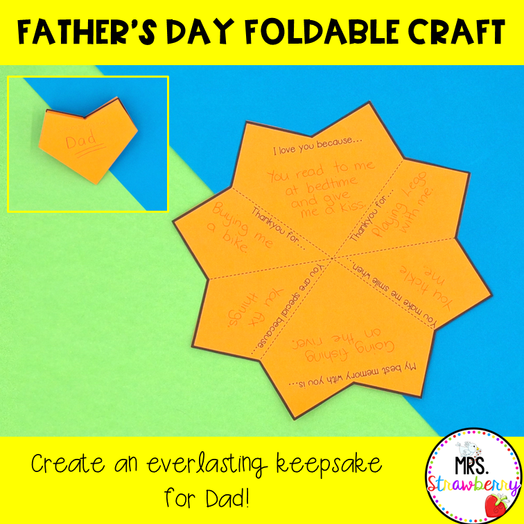 Fathers Day Foldable Craft - Mrs. Strawberry